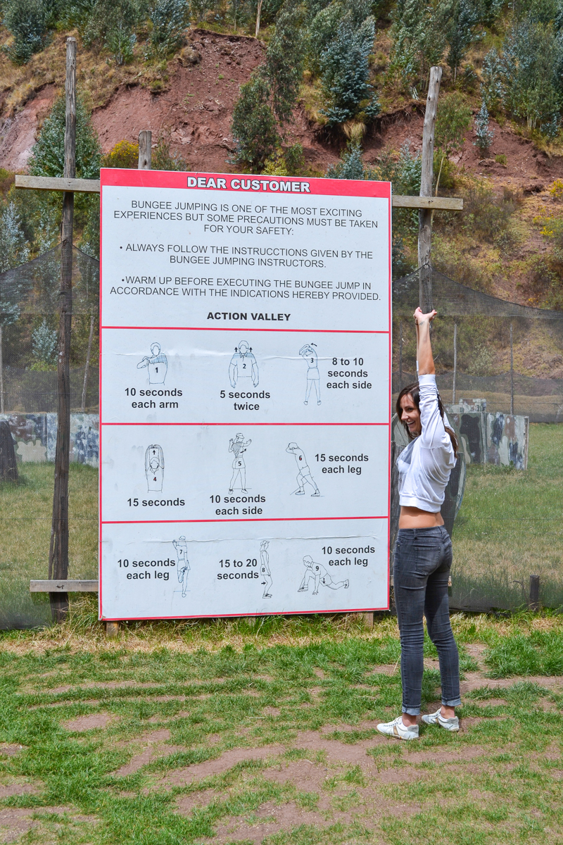The Human Slingshot at Action Valley in Cusco, Peru